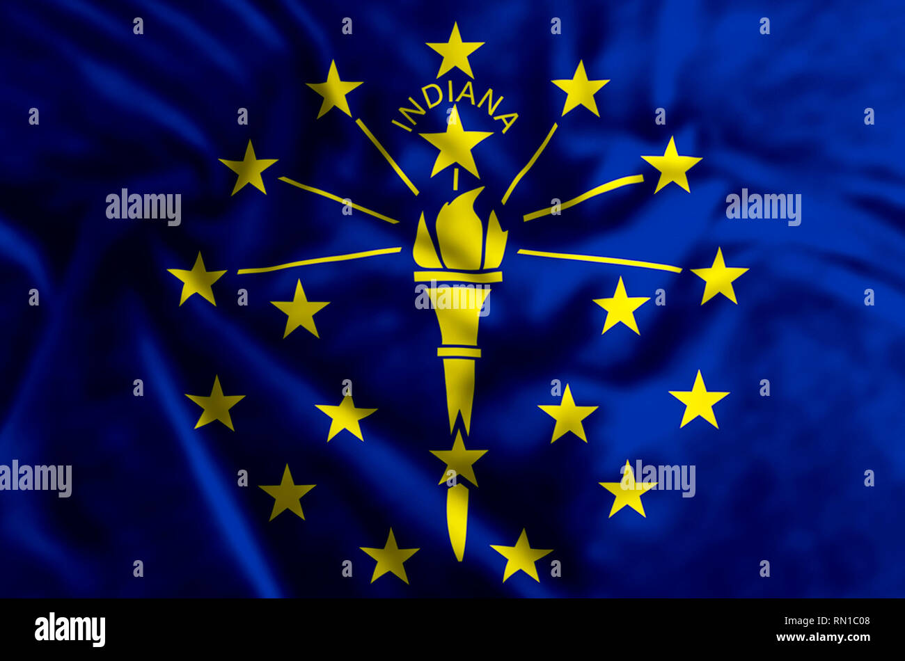 Indiana stylish waving and closeup flag illustration. Perfect for ...