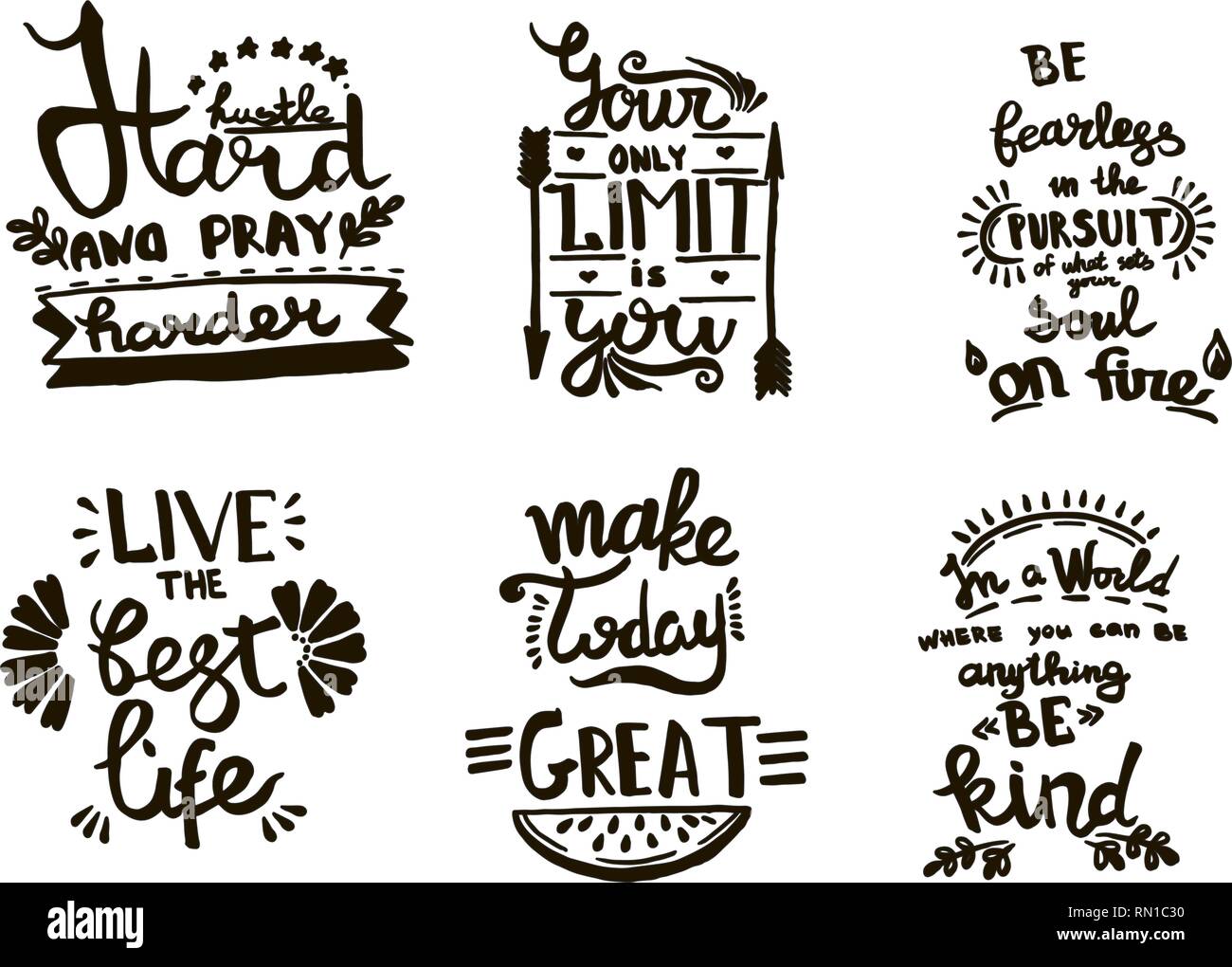 Vector Chalkboard phrase handwriting calligraphy. Black and white ...