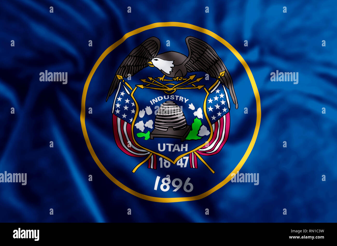 Utah stylish waving and closeup flag illustration. Perfect for ...