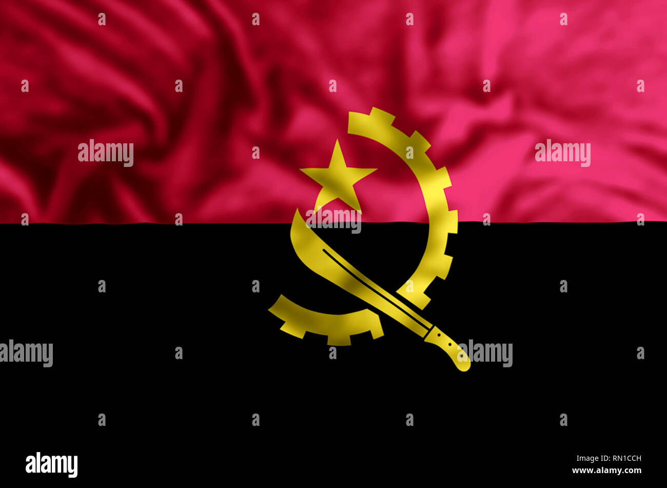 Angola stylish waving and closeup flag illustration. Perfect for ...