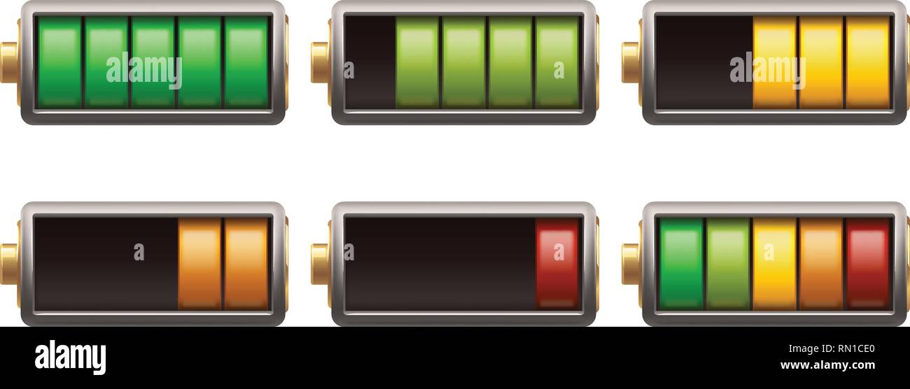 Yellow battery charge level indicator hi-res stock photography and ...