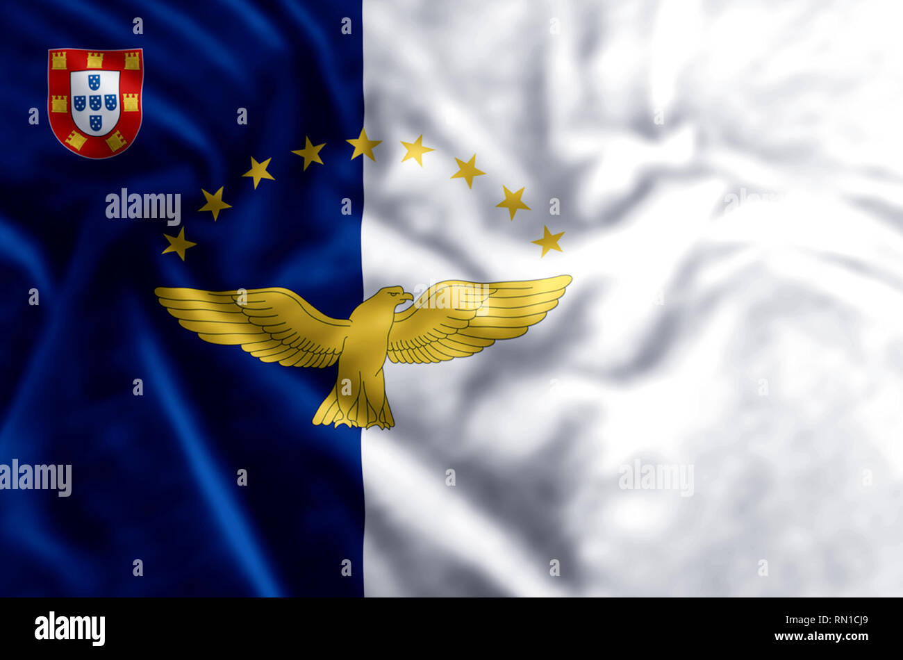Azores stylish waving and closeup flag illustration. Perfect for ...