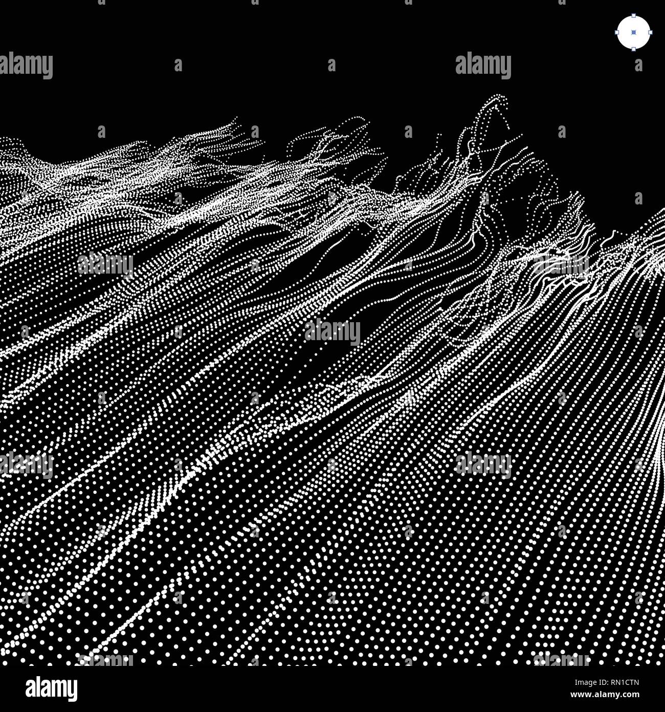 Wave Background. Ripple Grid. Abstract Vector Illustration. 3D Technology Style. Illustration ...