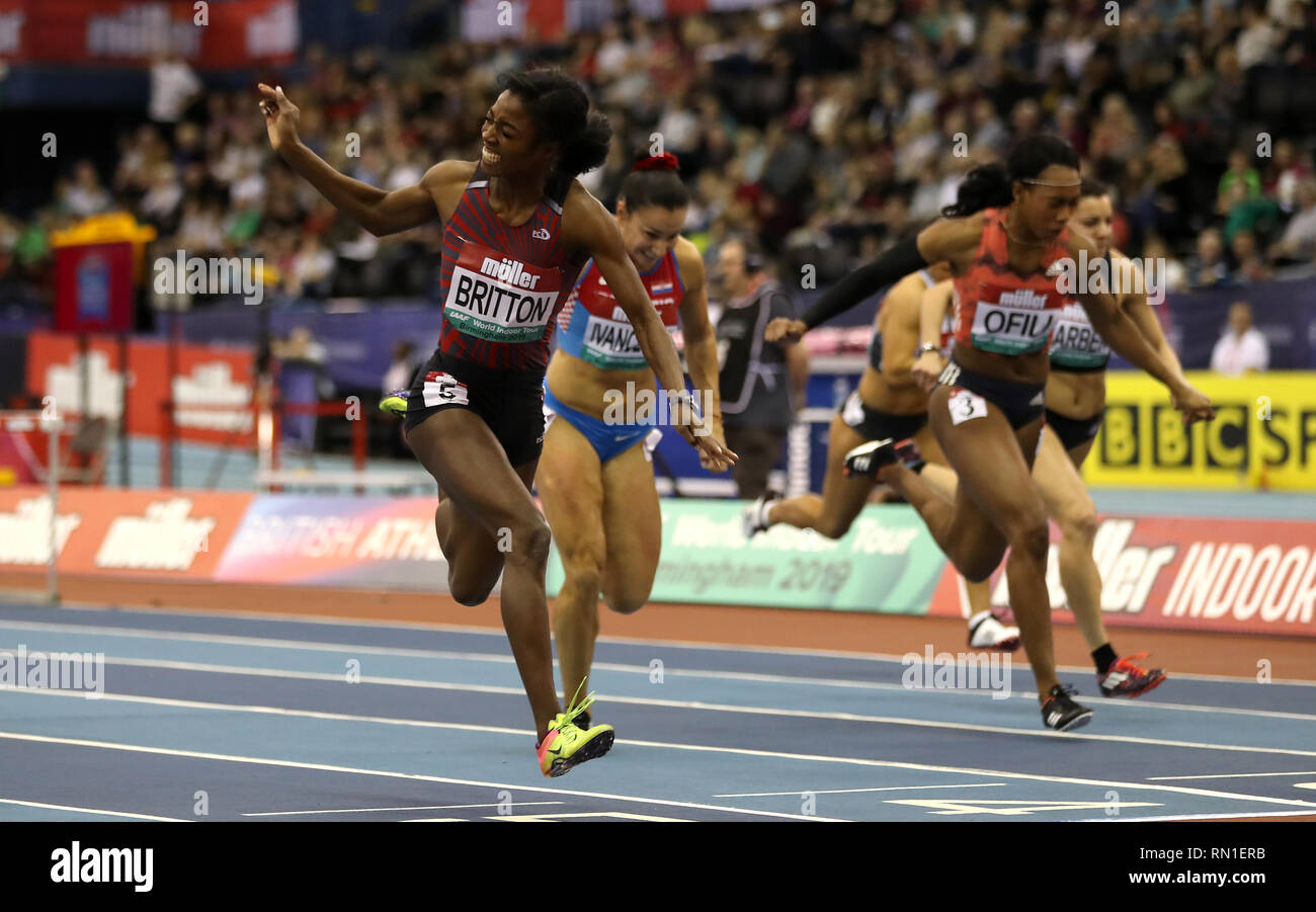USA's Evonne Britton (left) wins the Women's 60 Metres Hurdles during ...