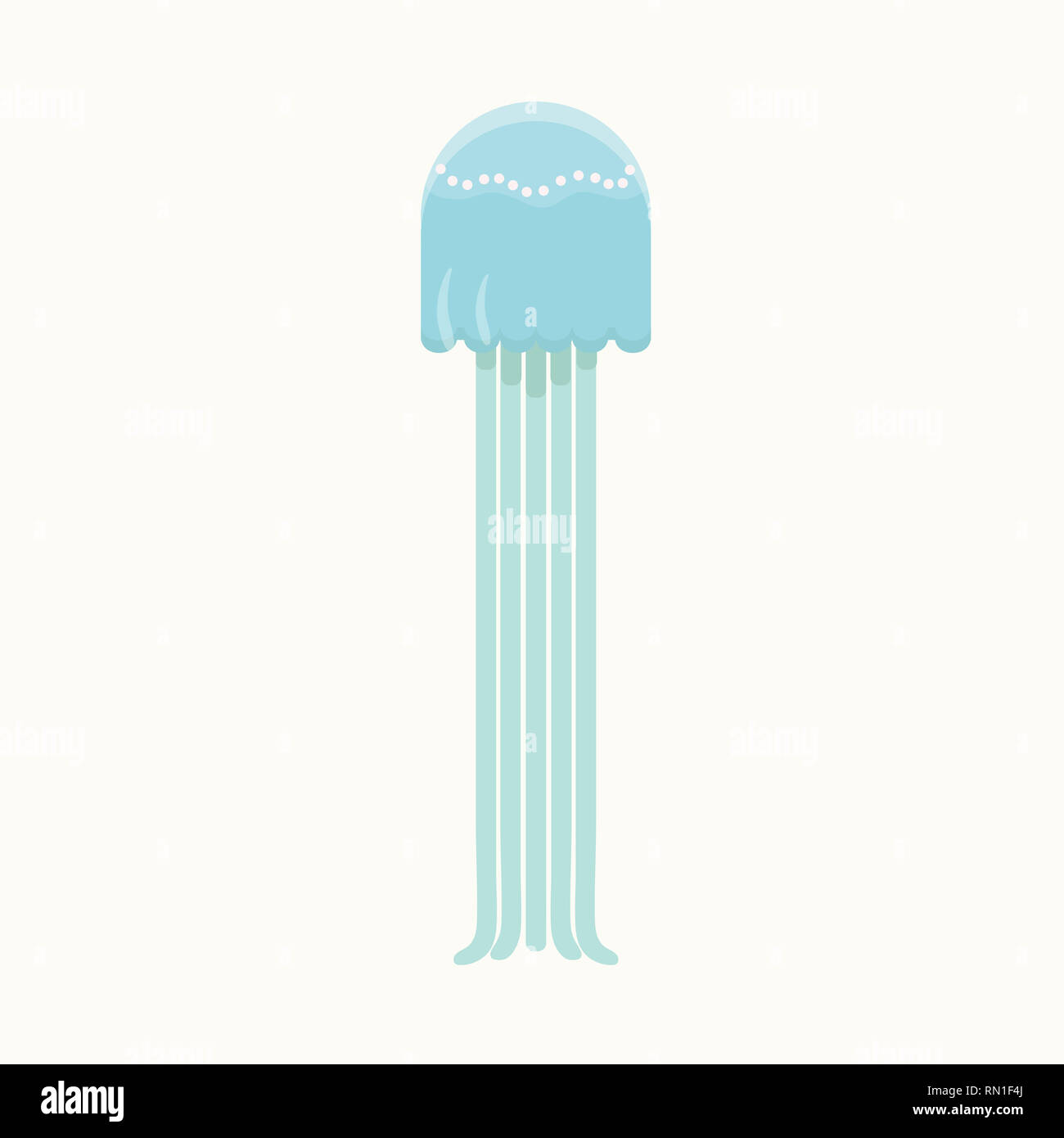 Cute cartoon jellyfish character Stock Photo - Alamy