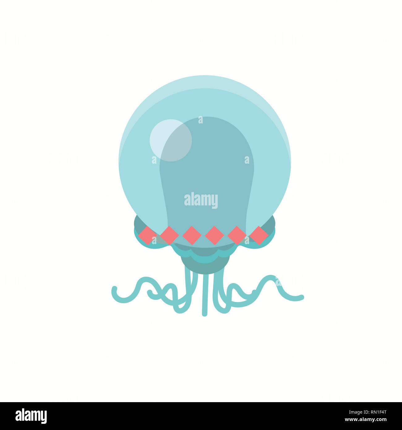 Cute cartoon jellyfish character Stock Photo - Alamy