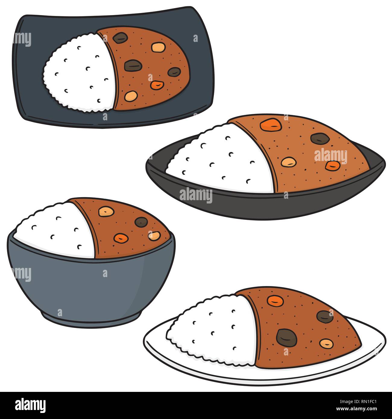 vector set of curry rice Stock Vector Image & Art - Alamy