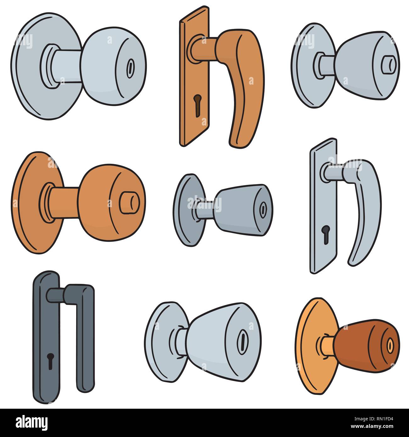 vector set of door knob Stock Vector Image & Art - Alamy