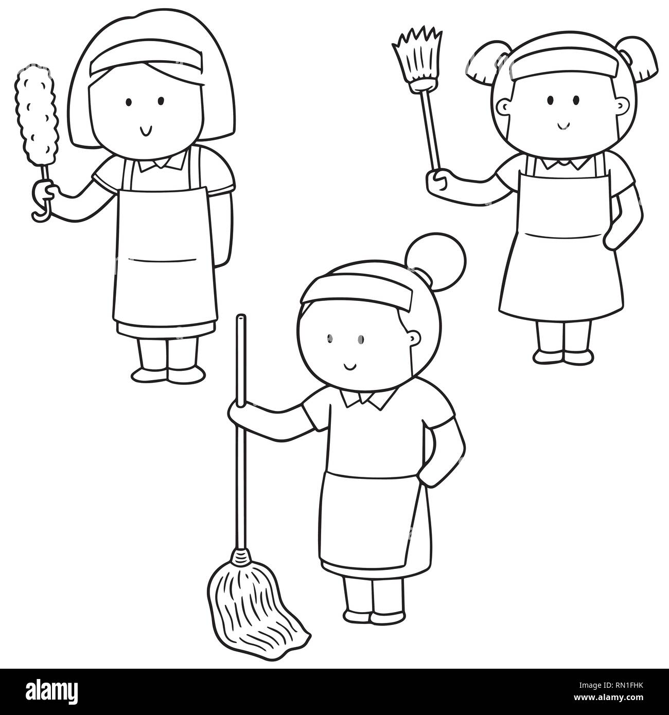 vector set of maid Stock Vector Image & Art - Alamy