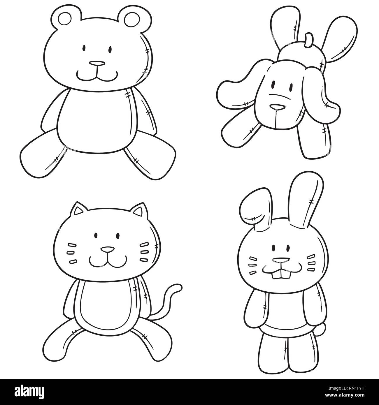 vector set of animal doll Stock Vector Image & Art - Alamy