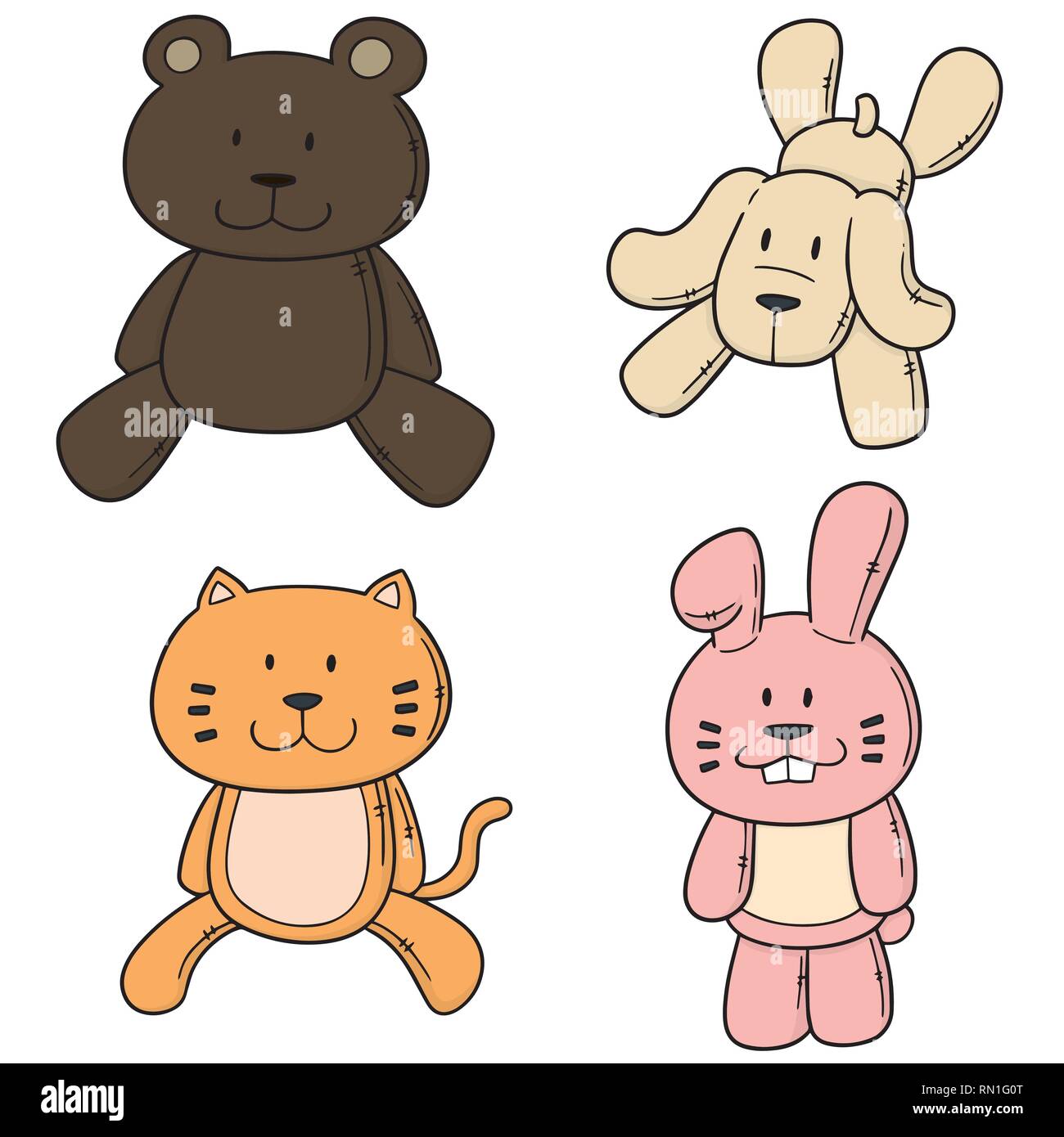 vector set of animal doll Stock Vector Image & Art - Alamy