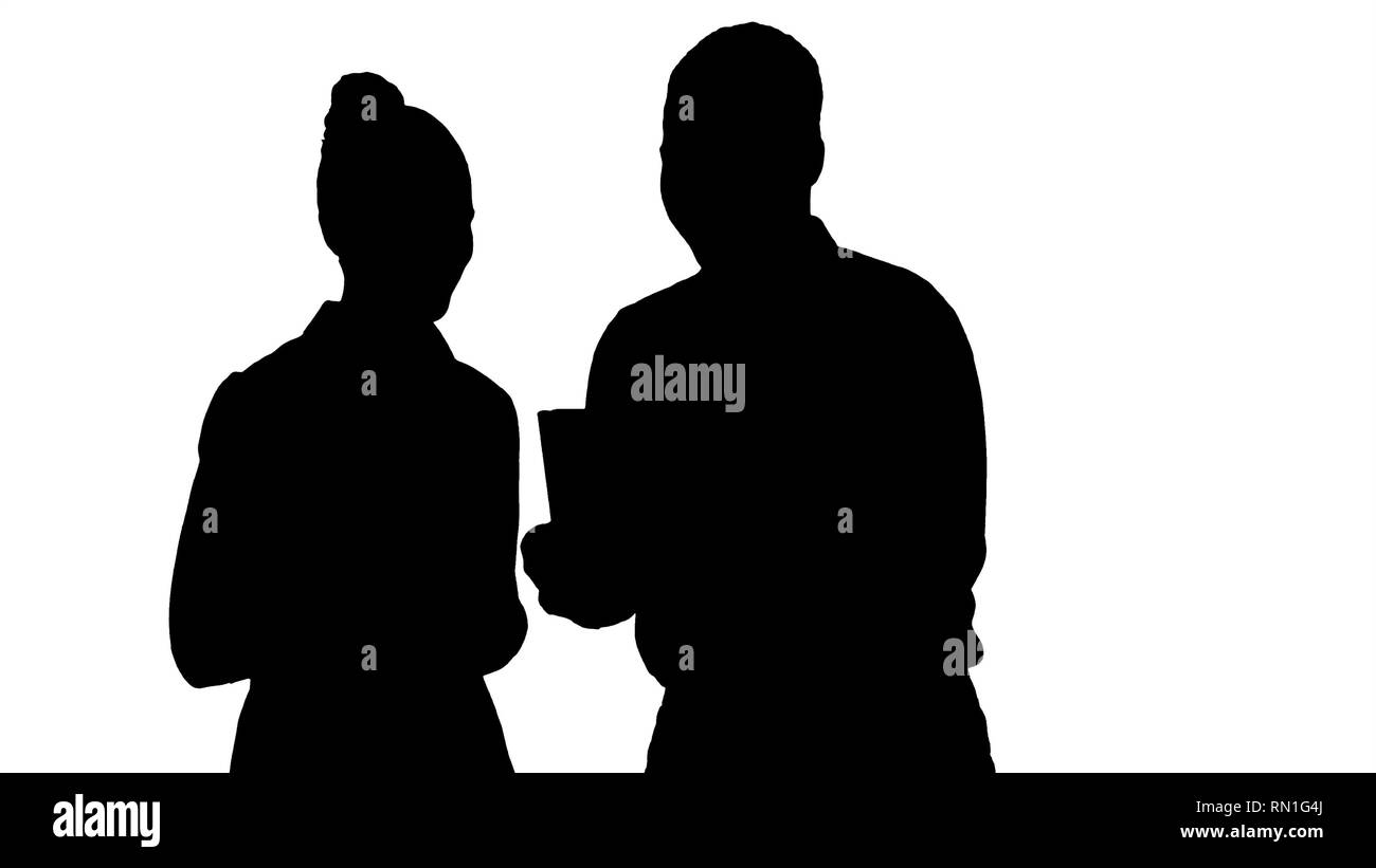 People working together silhouette Black and White Stock Photos ...