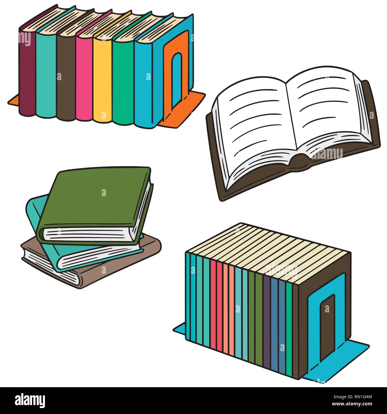 vector set of book Stock Vector Image & Art - Alamy