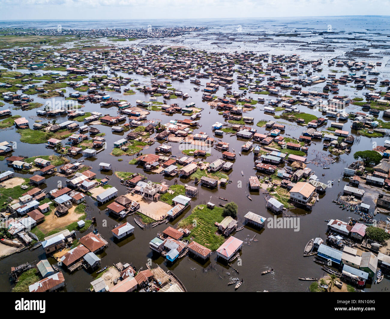 Lake city the venice of Africa in BENIN GANVIE Stock Photo - Alamy