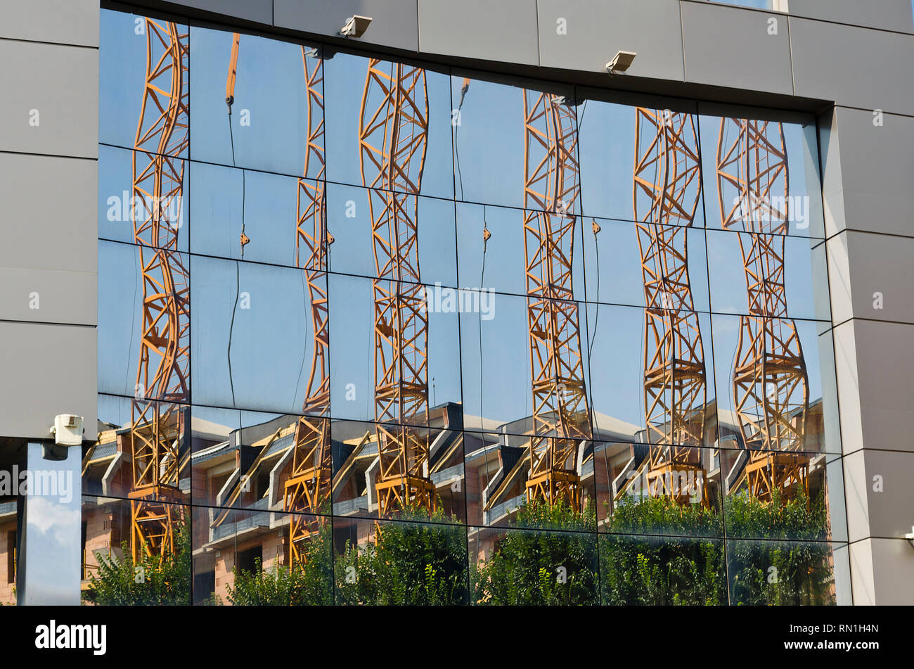 Big lifting crane in the construction site Stock Photo - Alamy