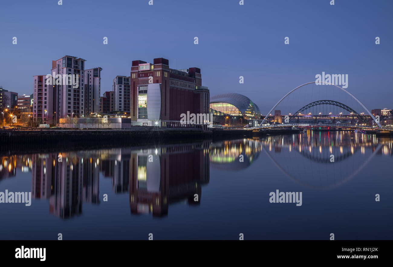 Gateshead and Newcastle Quayside, England, UK Stock Photo - Alamy