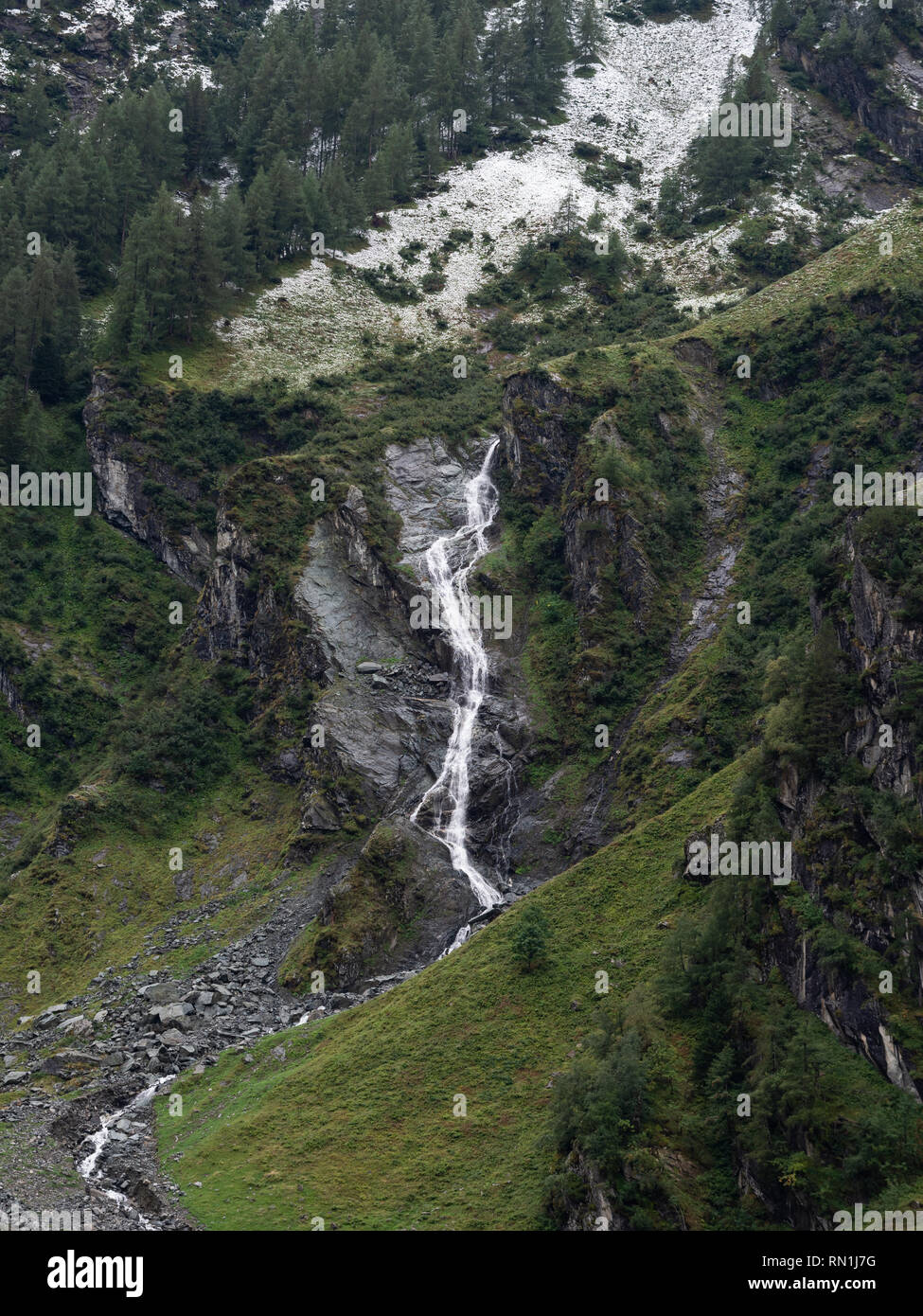 Landscape waterfall alps Stock Photo - Alamy