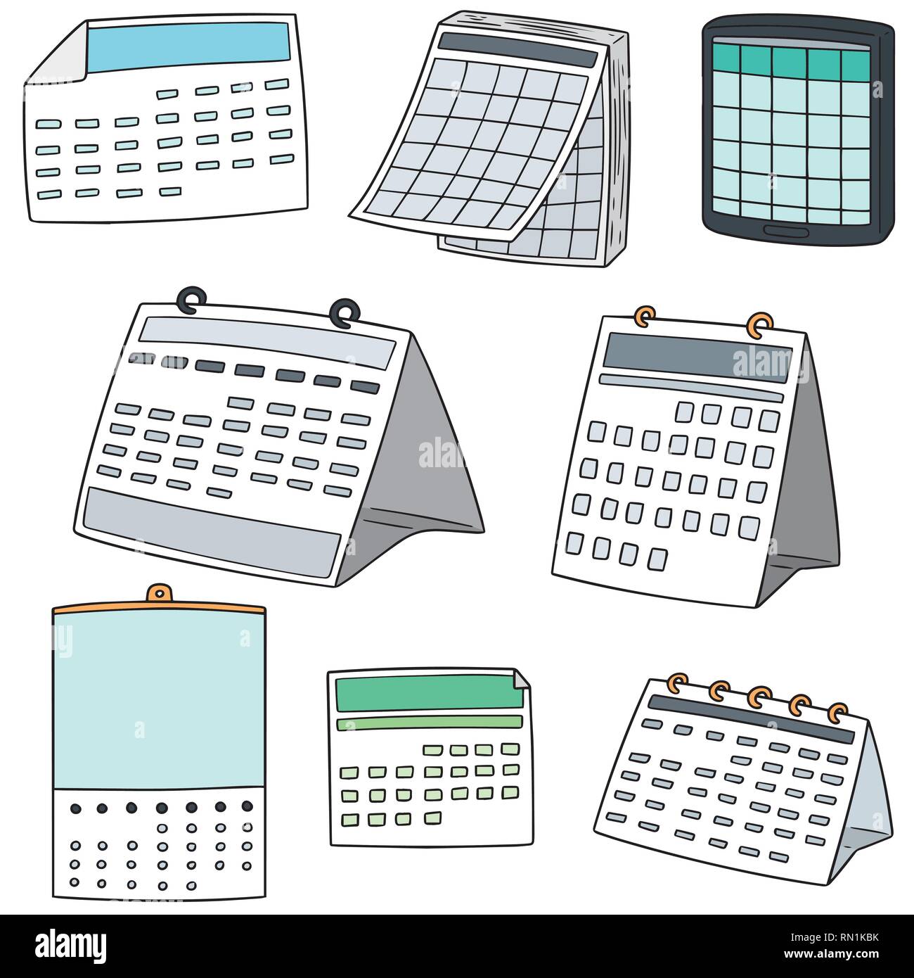 vector set of calendar Stock Vector Image & Art - Alamy