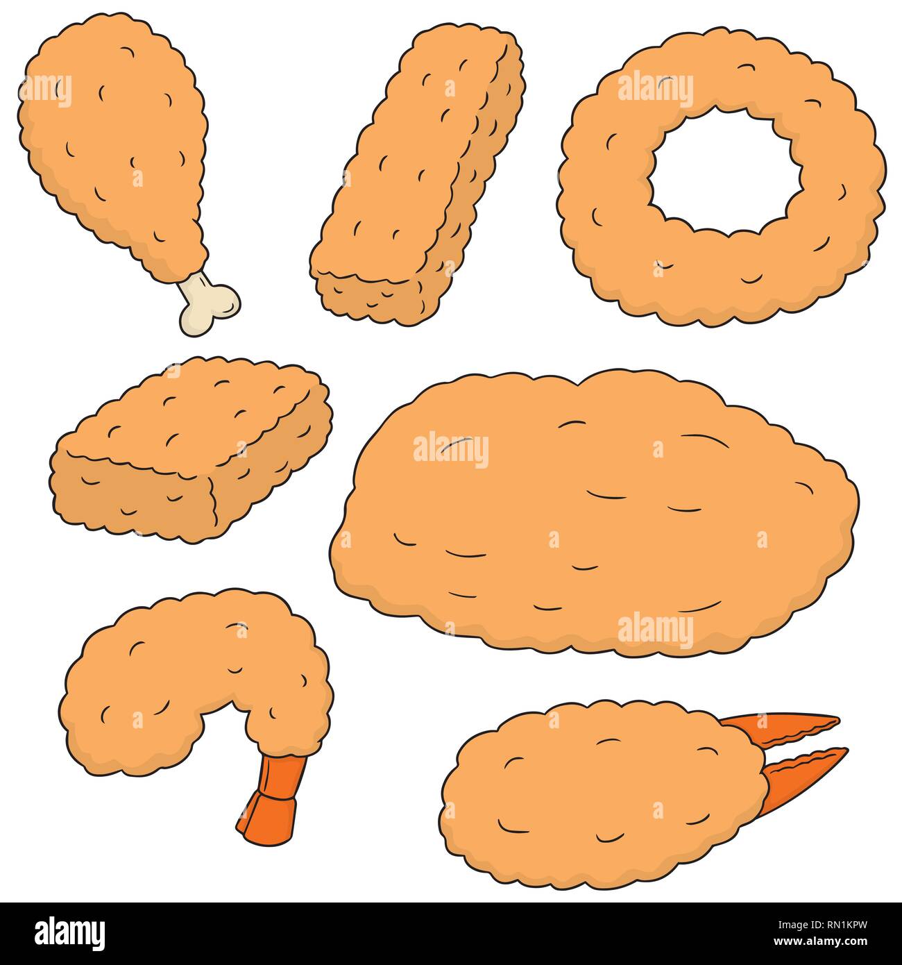 vector set of fried food Stock Vector Image & Art - Alamy