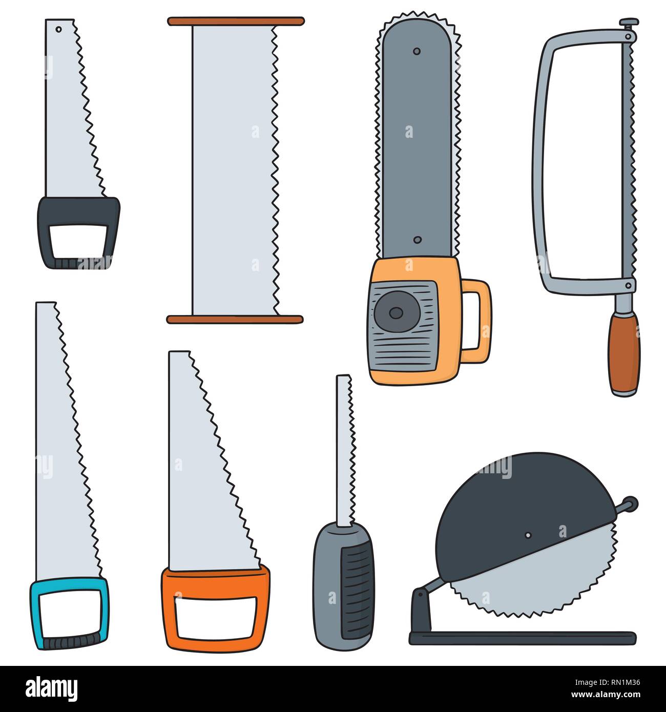 vector set of saw Stock Vector Image & Art - Alamy