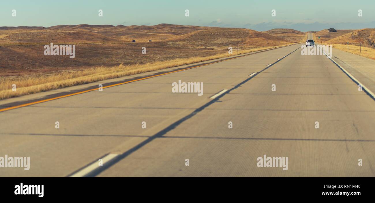 Colorado Interstate 76 Near Julesburg, CO. Panoramic Photo. United ...