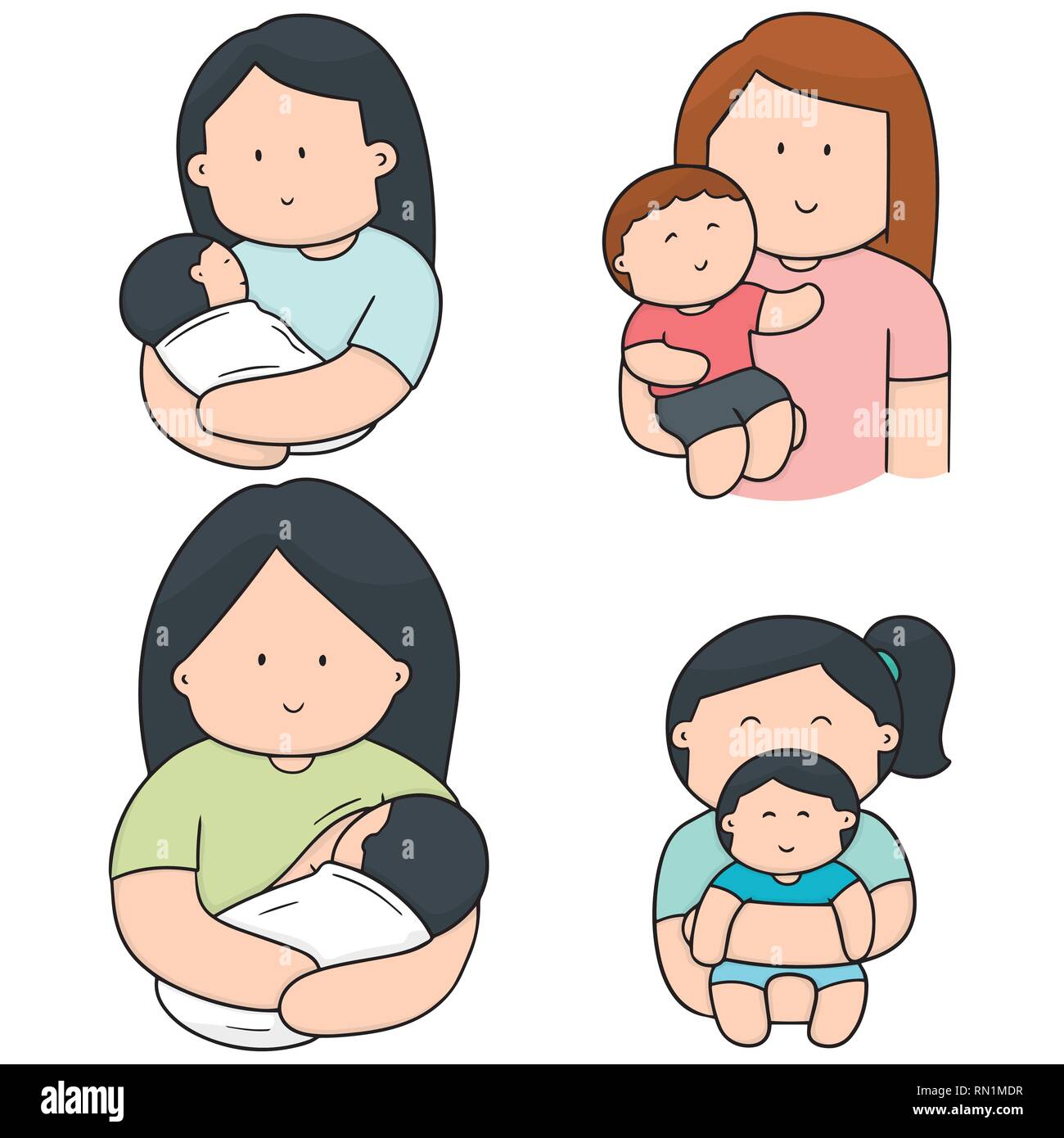 vector set of mother and children Stock Vector Image & Art - Alamy