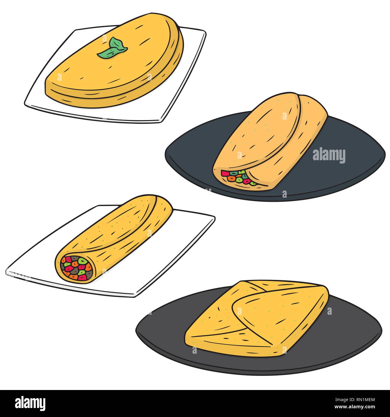Omelette egg line icon hi-res stock photography and images - Alamy