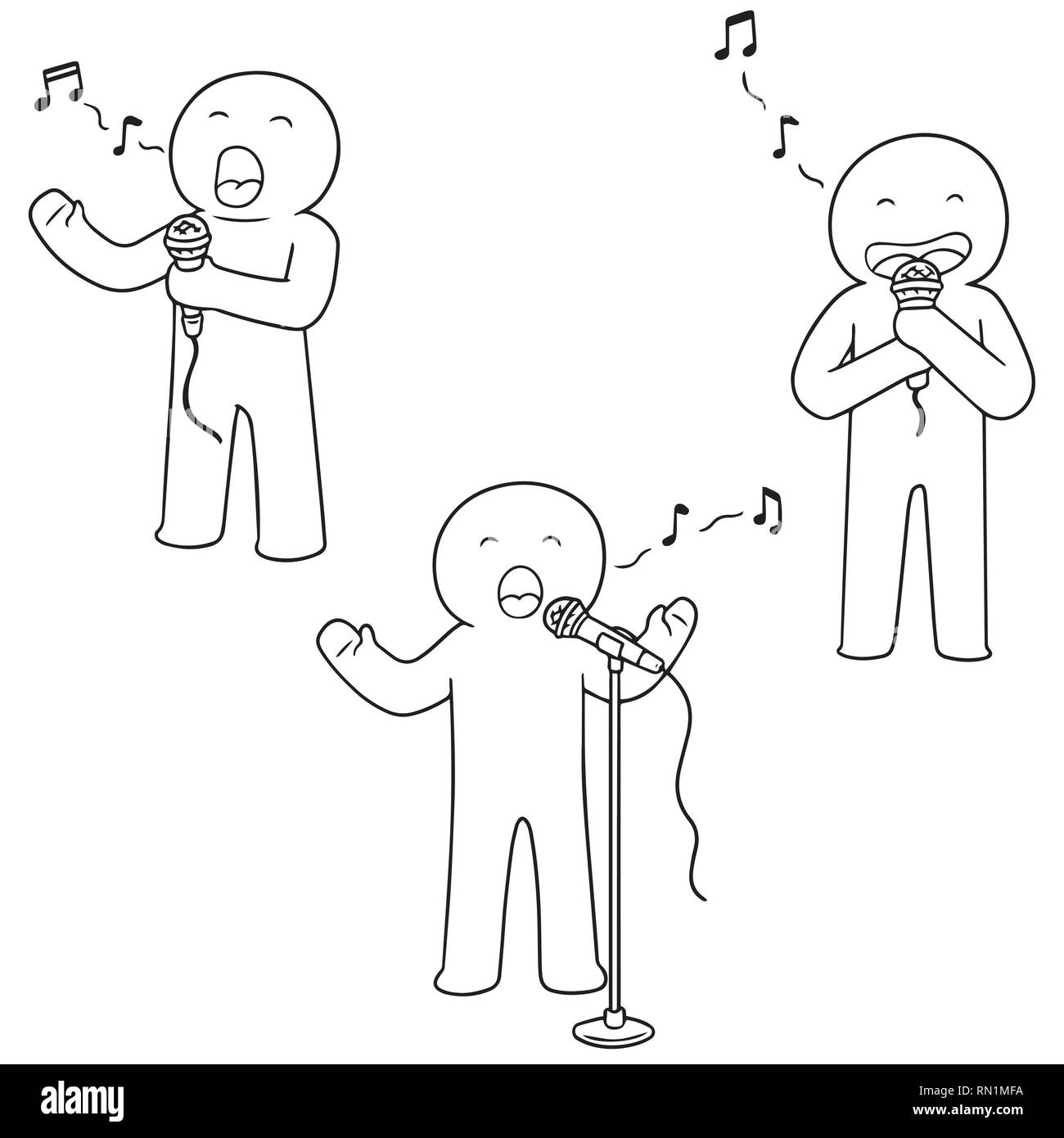 vector set of singer Stock Vector Image & Art - Alamy