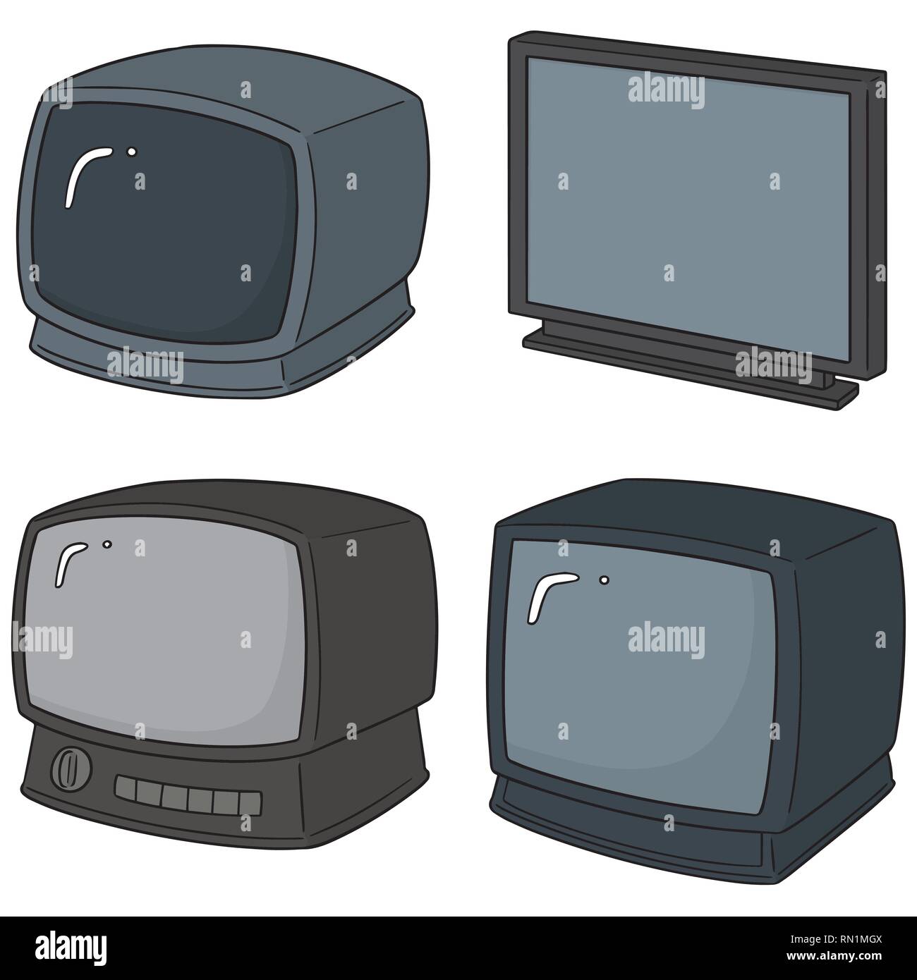 vector set of television Stock Vector Image & Art - Alamy
