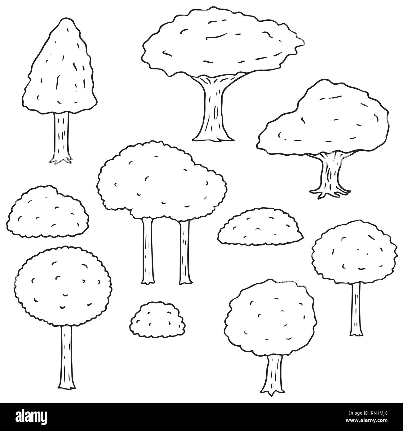vector set of trees Stock Vector Image & Art - Alamy