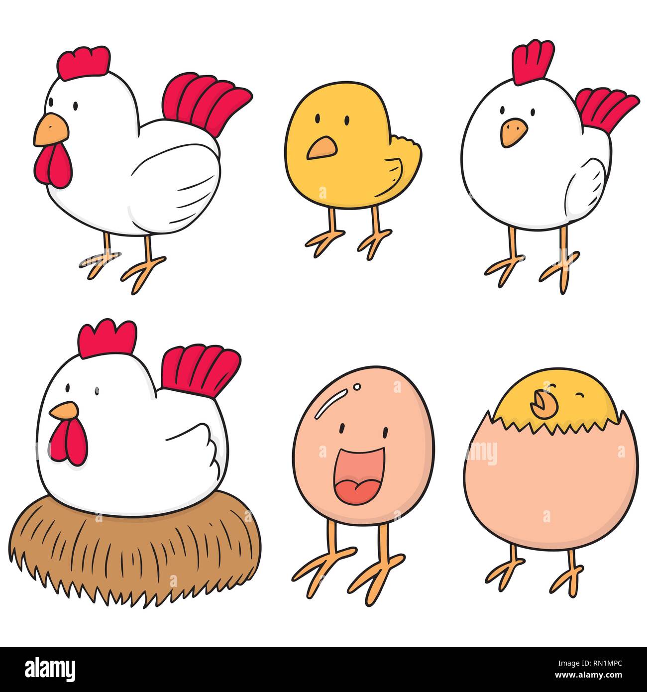 vector set of chicken and egg Stock Vector Image & Art - Alamy