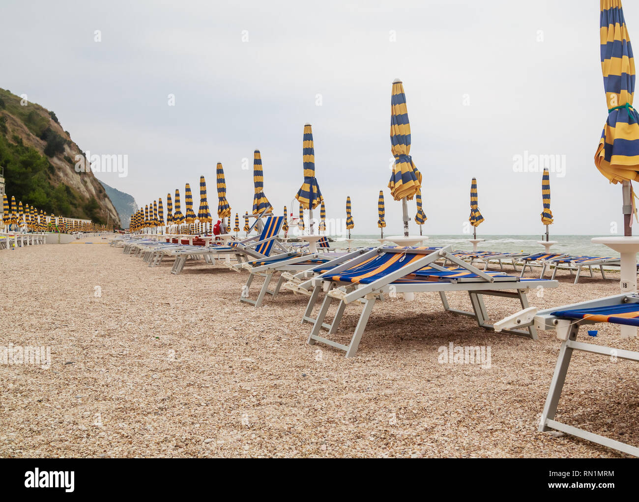 Beach of Numana in Conero riviera, Marche, Italy Stock Photo - Alamy