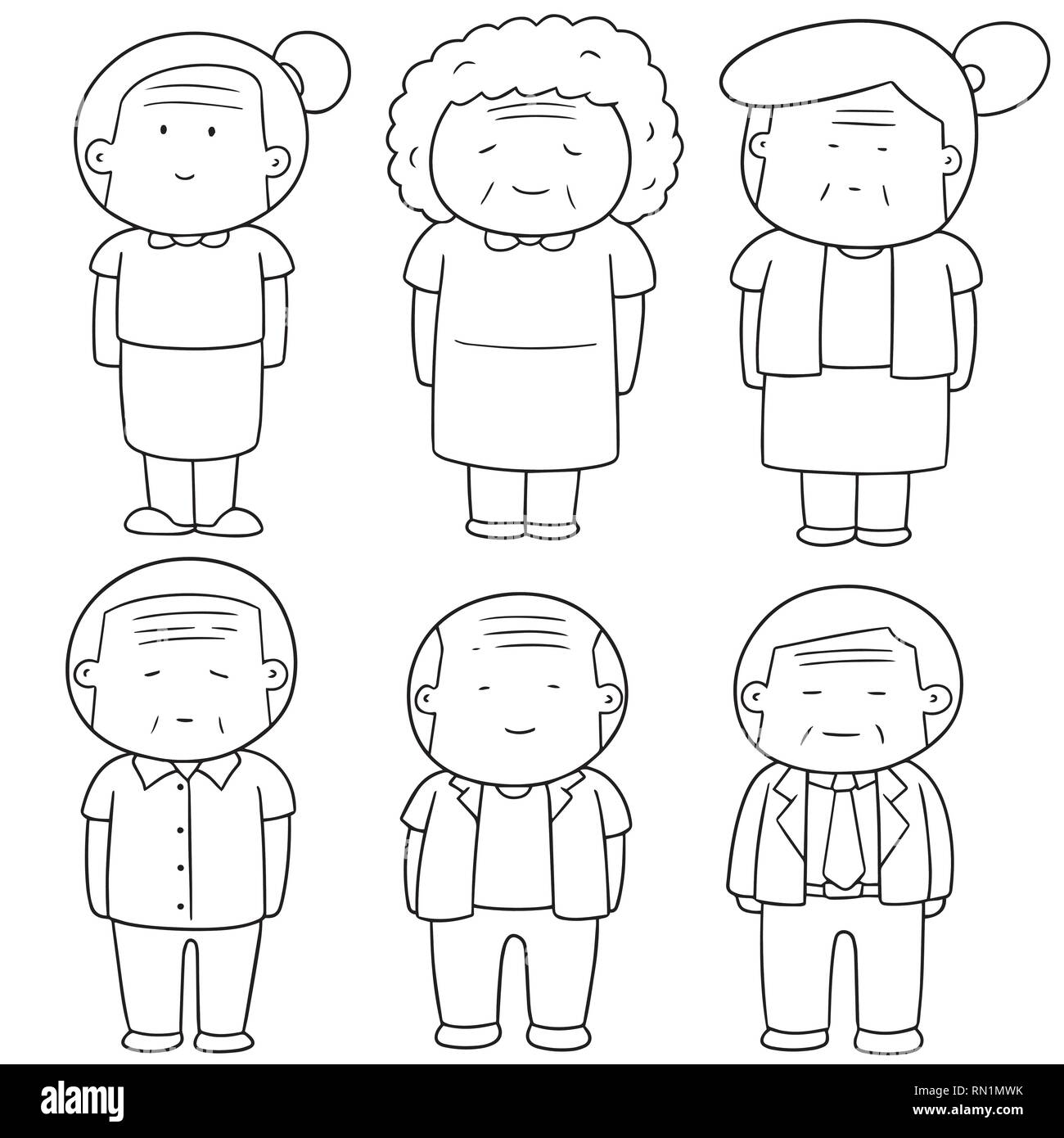 vector set of elder people Stock Vector Image & Art - Alamy