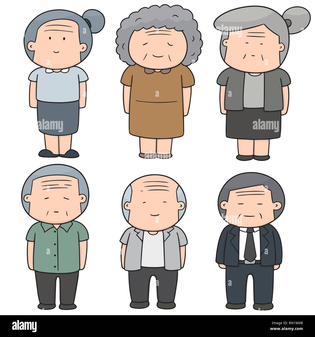vector set of elder people Stock Vector Image & Art - Alamy