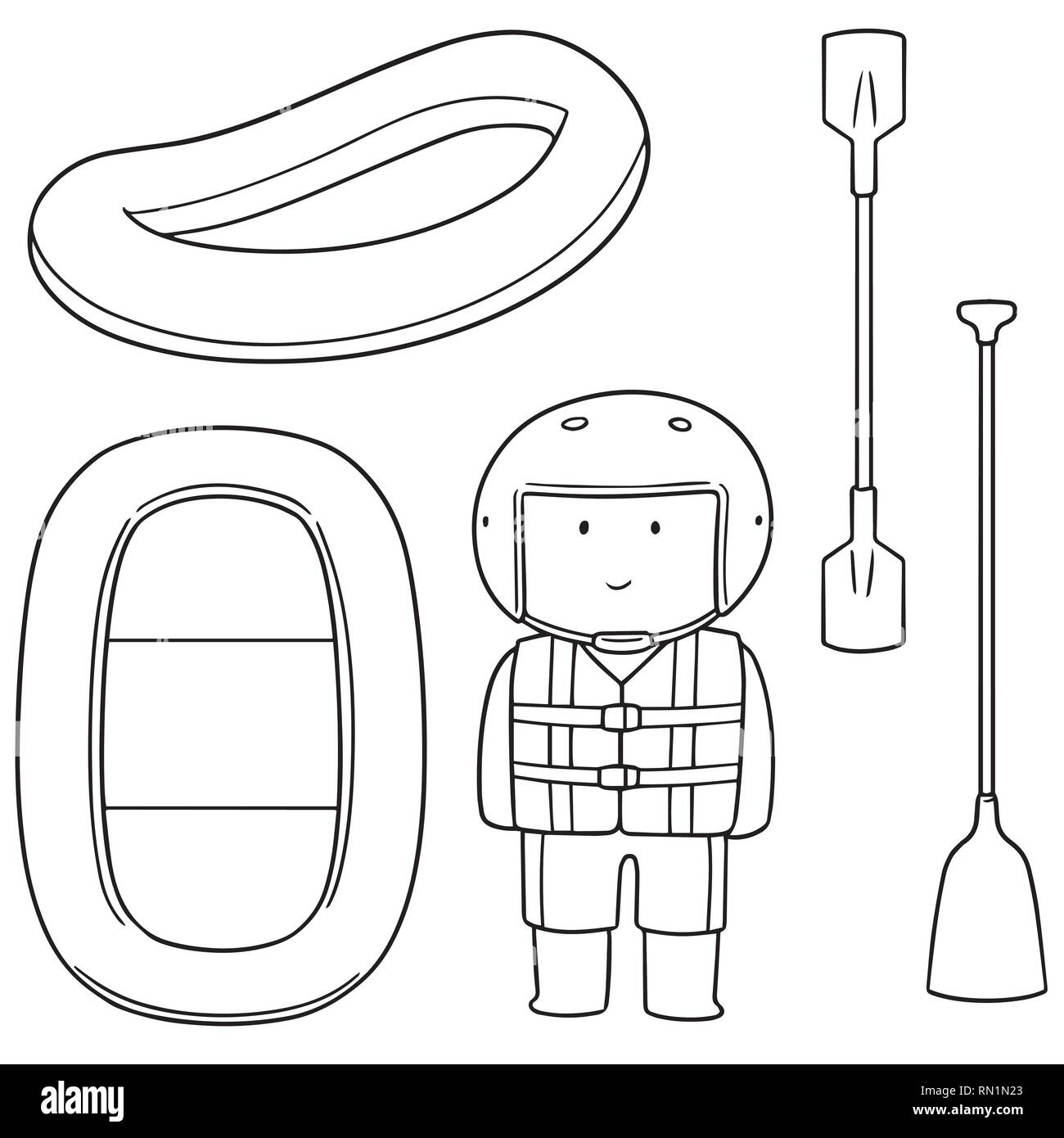 Drawing rafting water sport Cut Out Stock Images & Pictures - Alamy