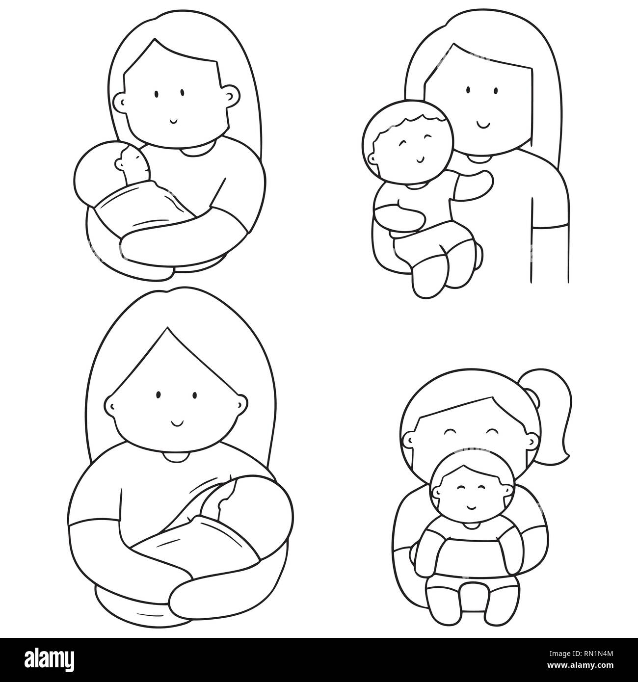 vector set of mother and children Stock Vector Image & Art - Alamy