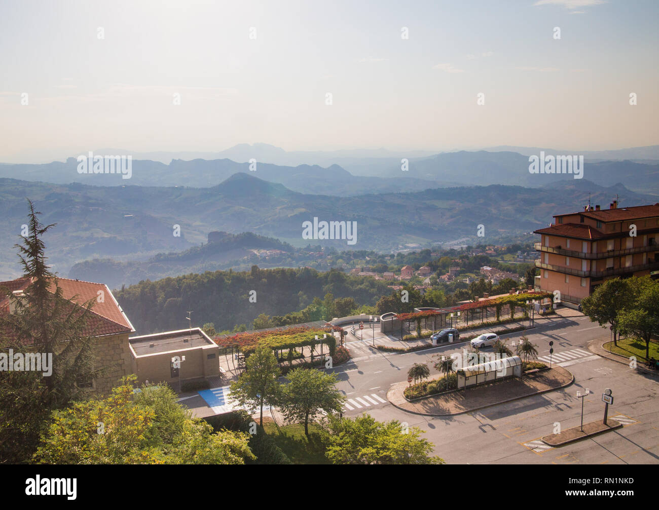 San Marino and the Apennine Mountains. View of Mount Titano Stock Photo ...