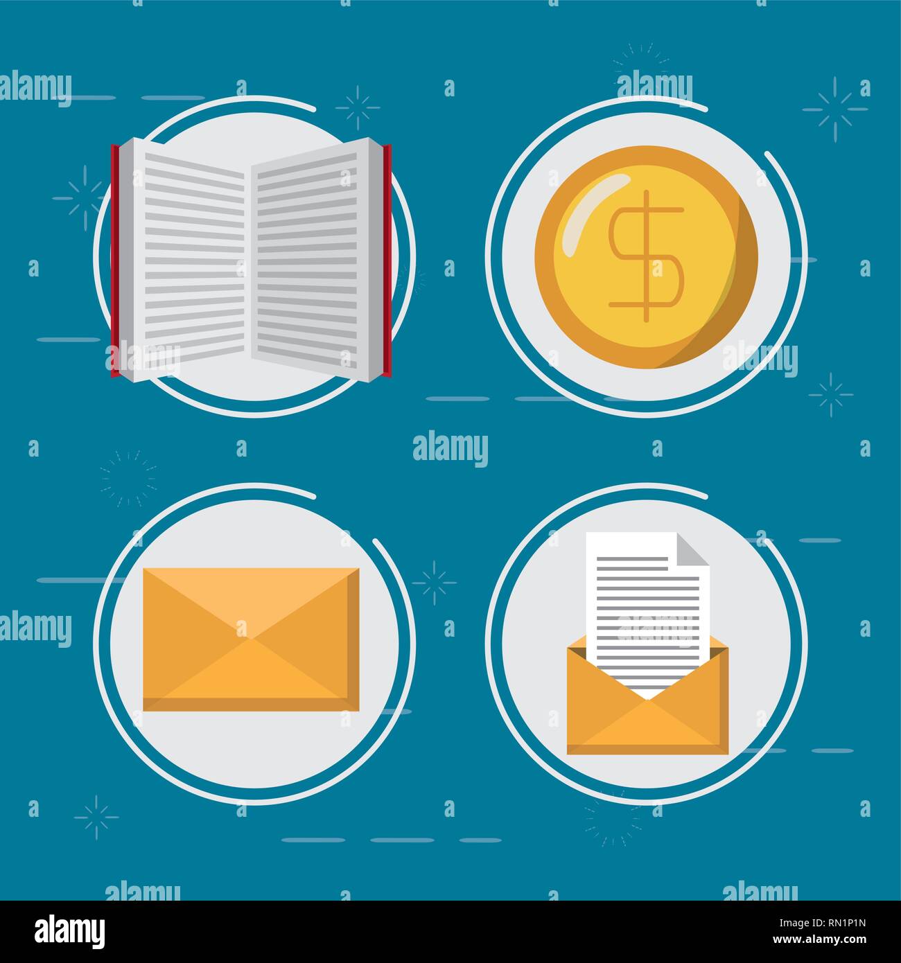 set business coin book mail Stock Vector Image & Art - Alamy