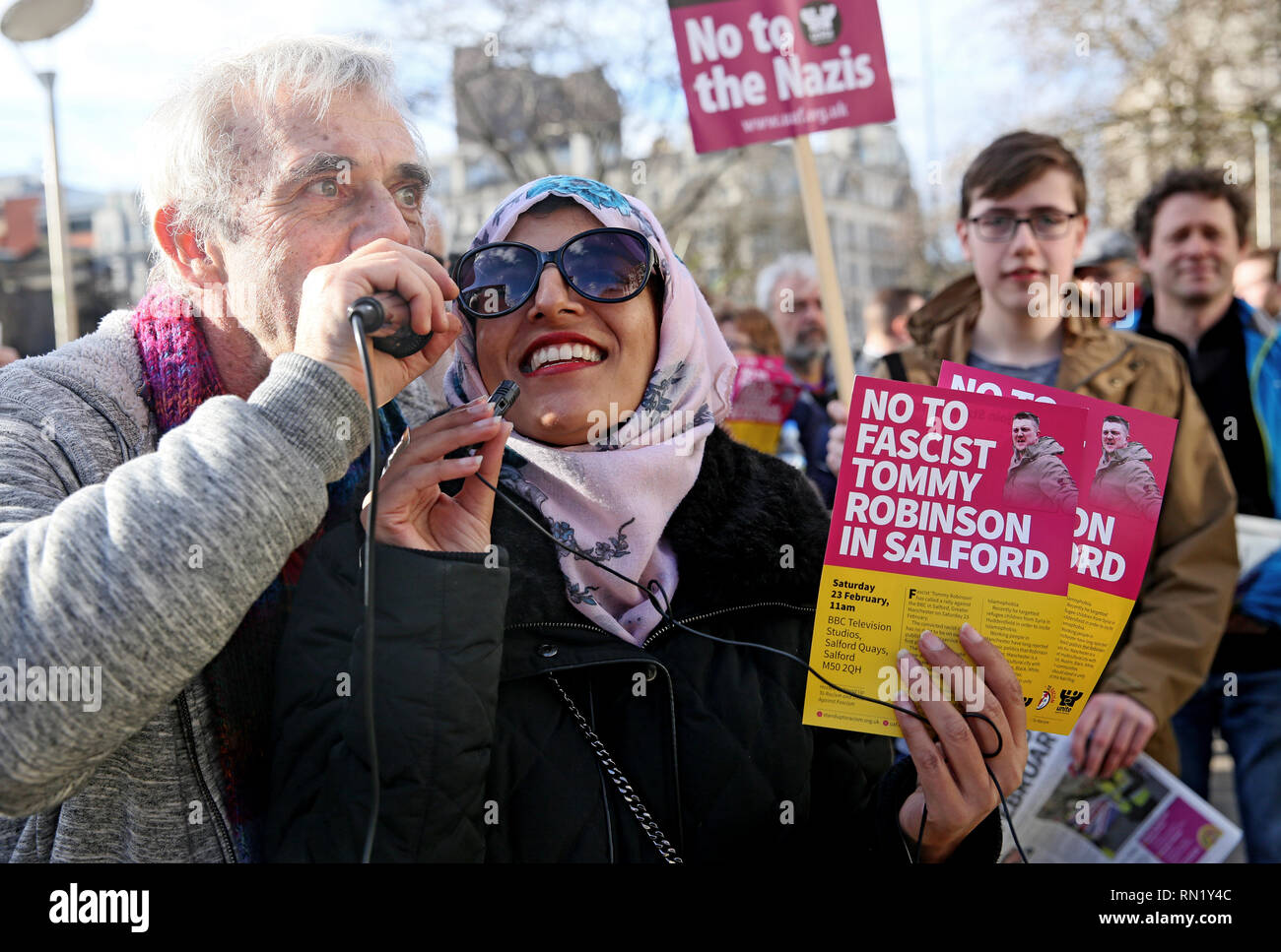 Manchester, UK. 16th February 2019. The right wing Yellow Vest UK ...