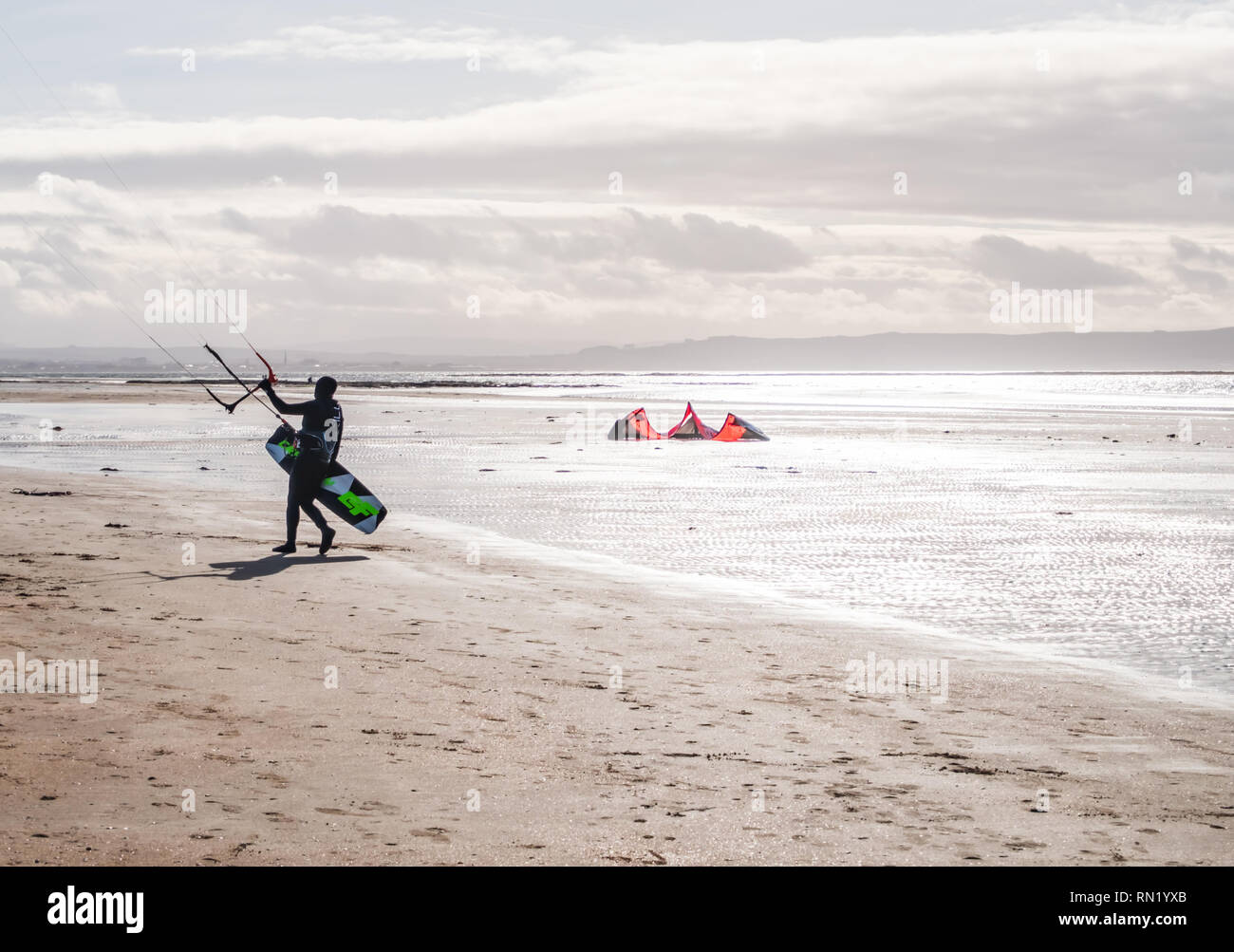 Troon beach kite hi-res stock photography and images - Alamy