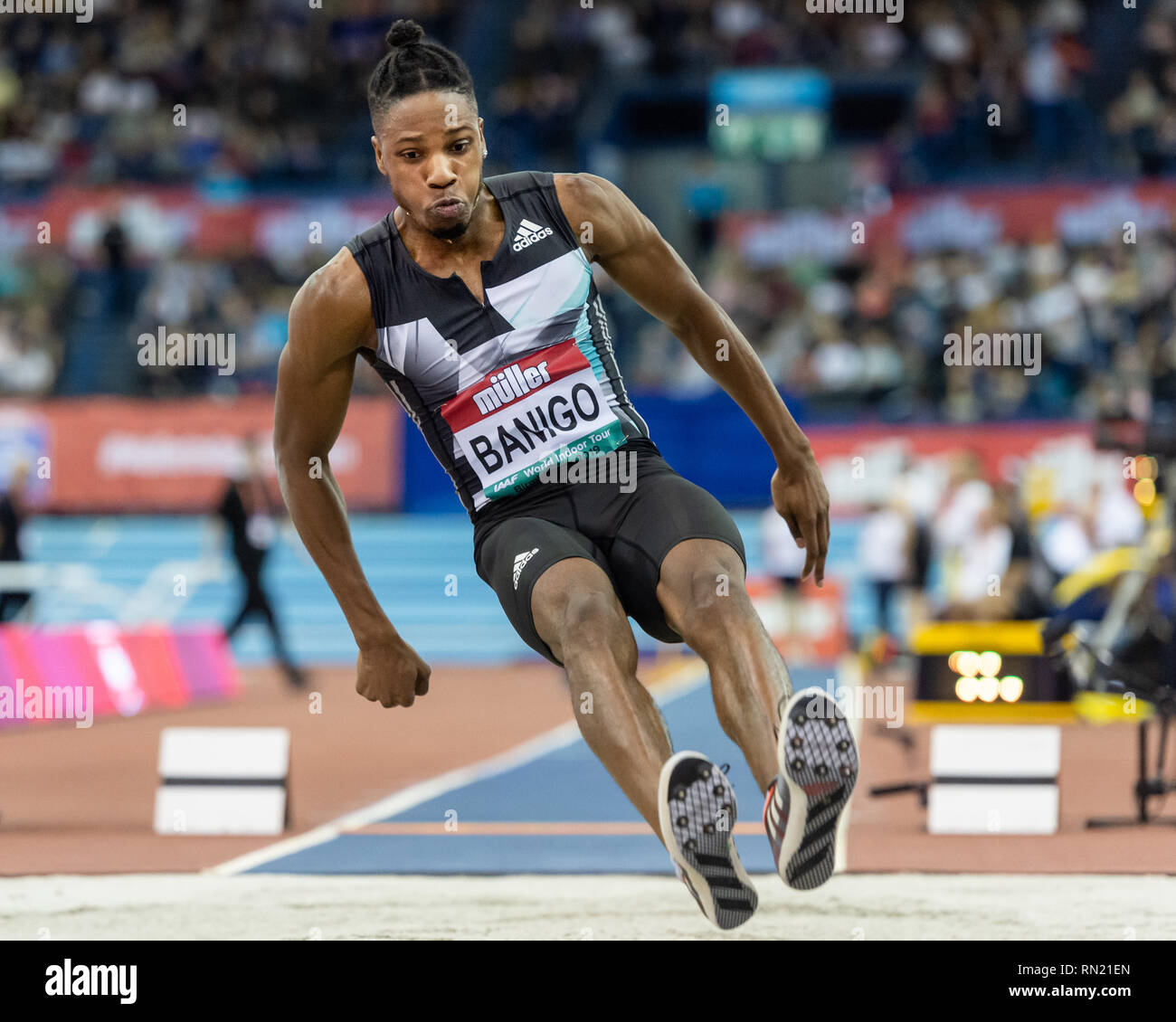 Raymond Banigo of Great Britain & N.I. in Men's Long Jump Final during ...