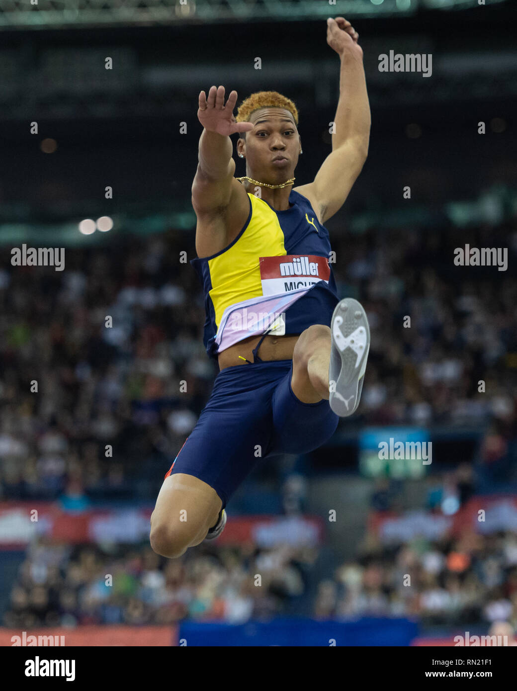 Juan Miguel Echevarria of Cuba in Men's Long Jump Final during Muller ...
