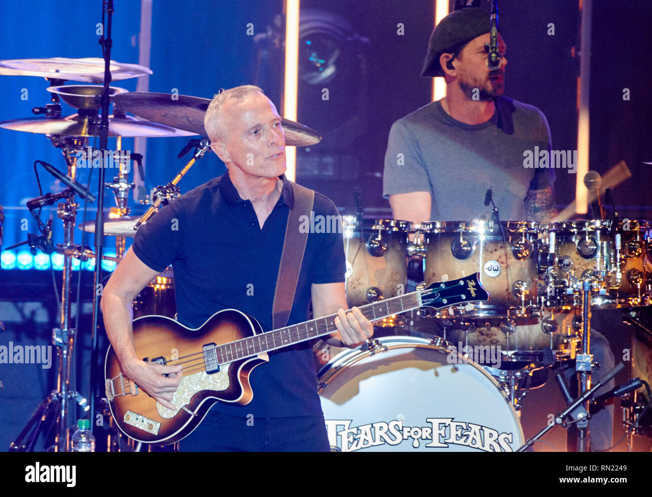 Berlin, Germany. 16th Feb, 2019. Singer Curt Smith stands with his band ...