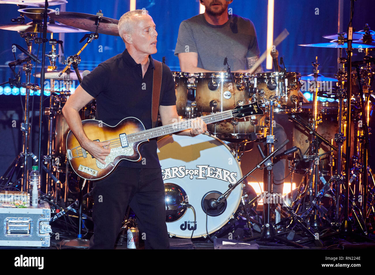 Berlin, Germany. 16th Feb, 2019. Singer Curt Smith stands with his band ...
