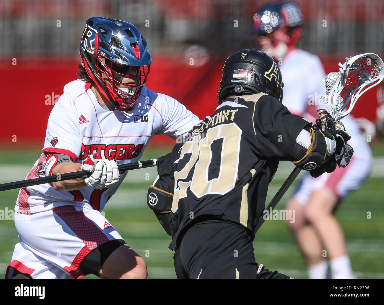 Piscataway, NJ, USA. 16th Feb, 2019. Rutgers defenseman Garrett Bullett ...