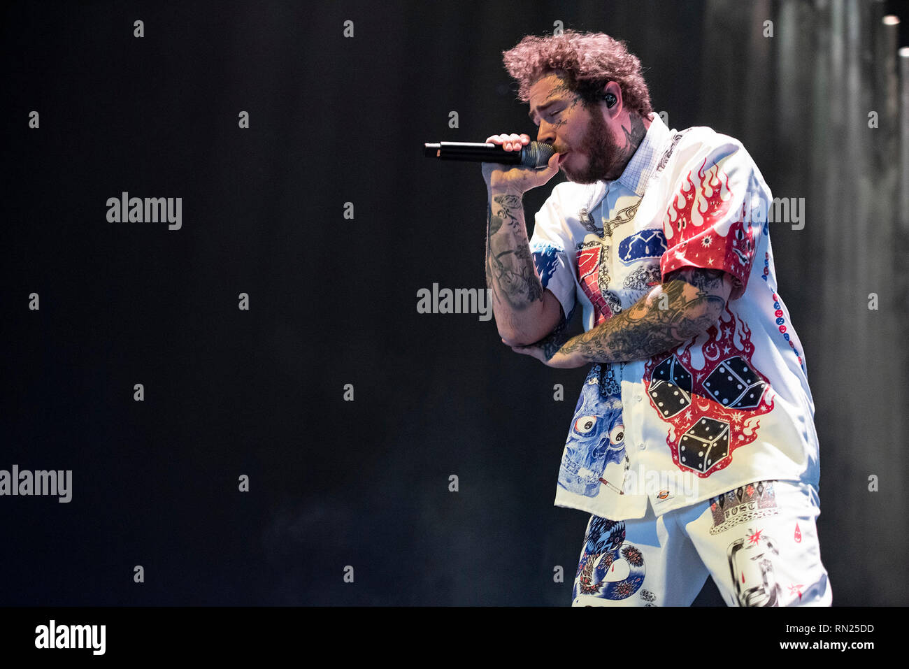 Birmingham, UK. 16th February 2019. Post Malone, real name Austin ...