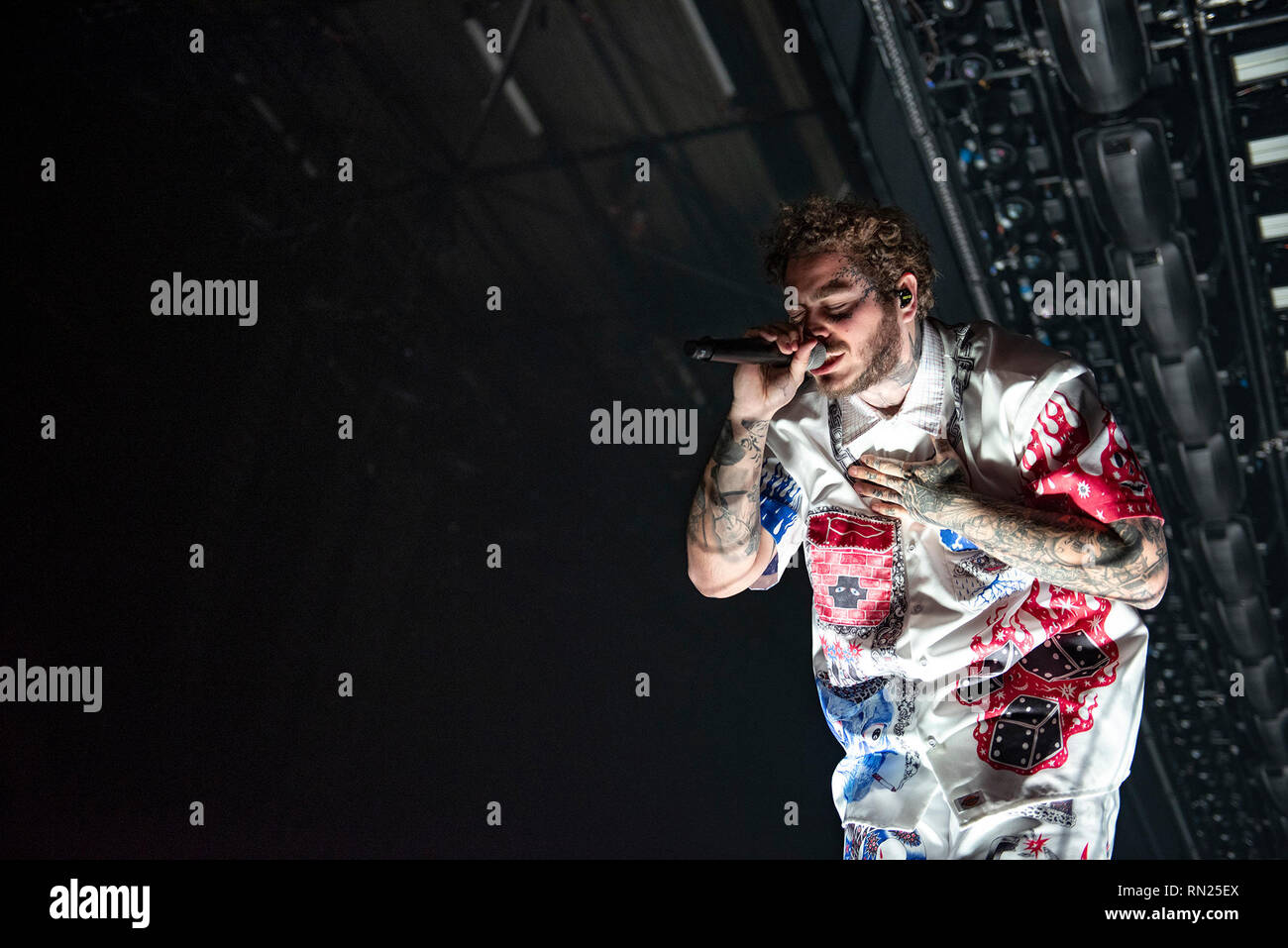 Birmingham, UK. 16th February 2019. Post Malone, real name Austin ...