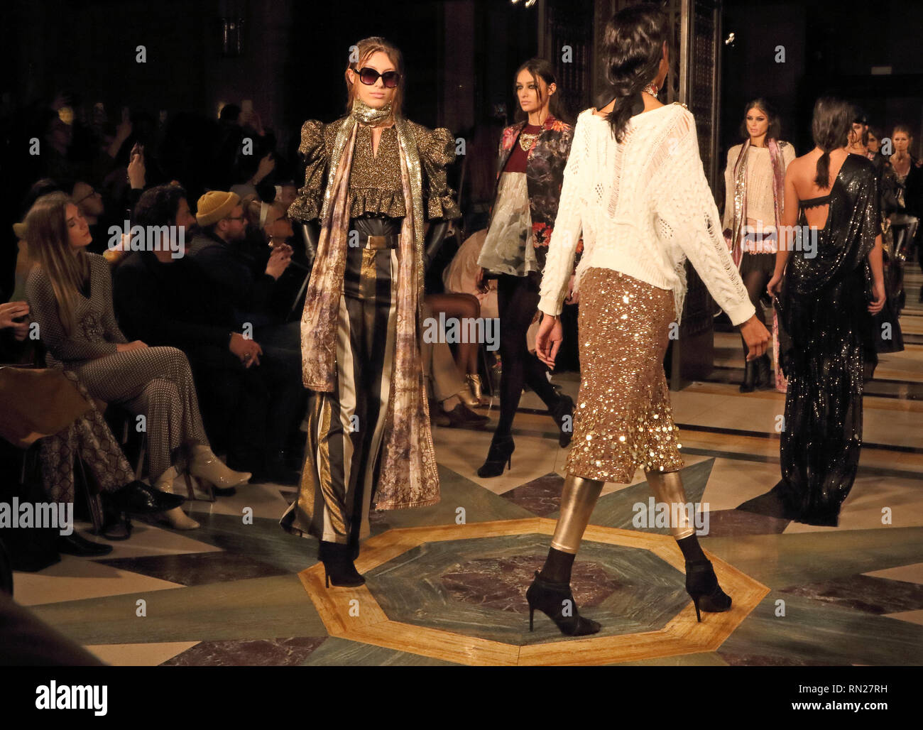 London, UK. 16th Feb 2019. Models seen on the Rocky Star Catwalk Show ...