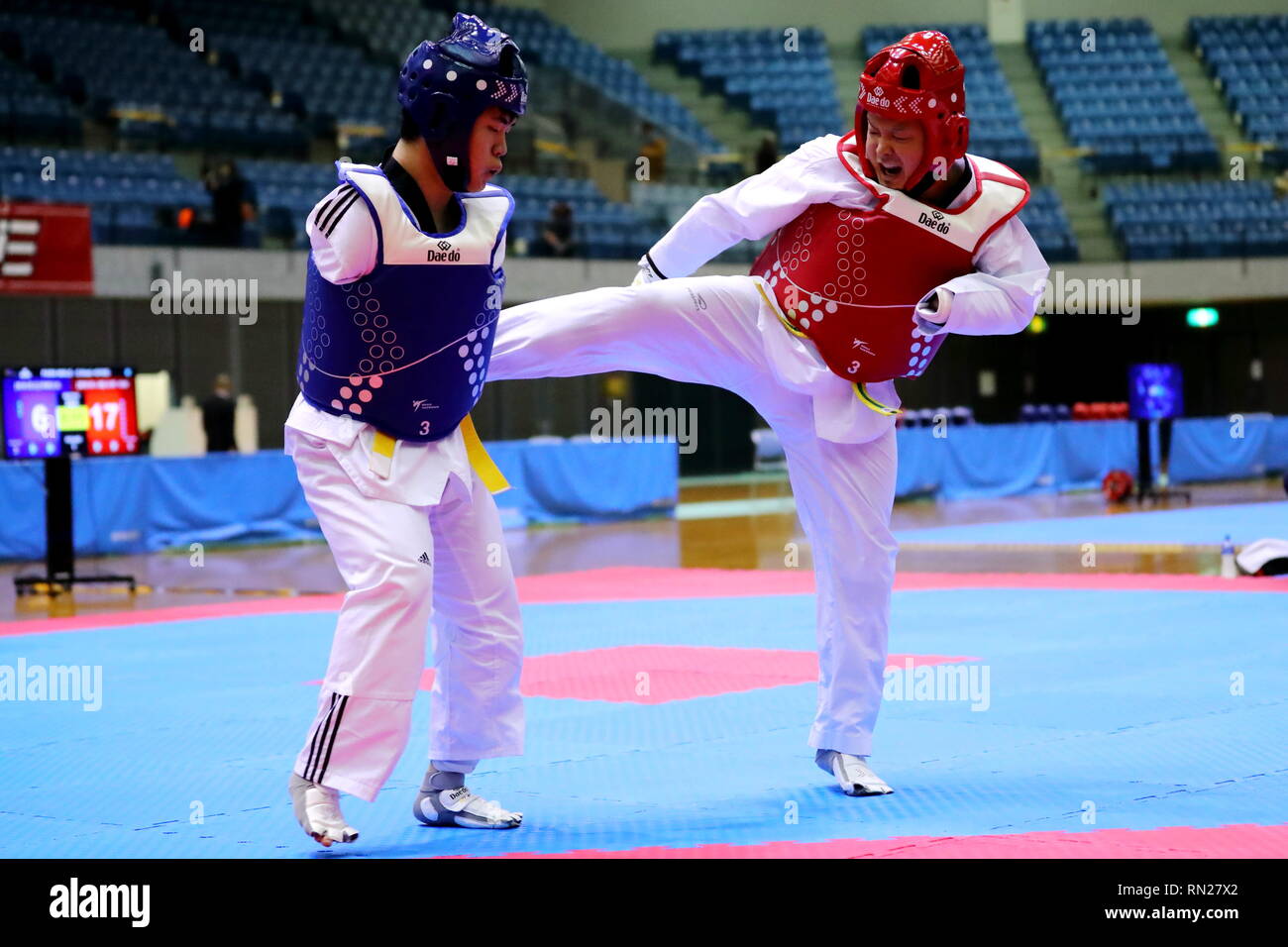 Chiba, Japan. 16th Feb, 2019. (L-R) Shota Abe, Kazuki Ishihara ...