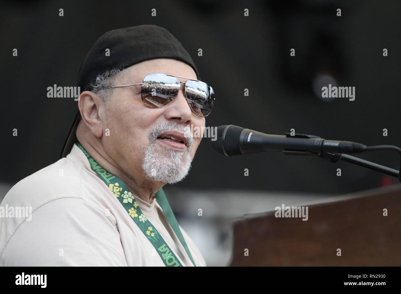 Keyboardist and singer Art Neville is shown performing on stage during ...